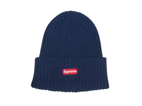 Supreme Overdyed Ribbed Beanie - Navy Blue | Editorialist
